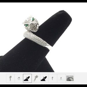 Jewelry | 925 Rhodium Plated Silver Cz Cocktail Ring Sz 75 | Poshmark